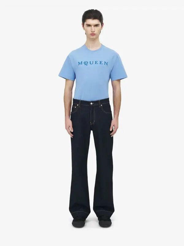 Alexander McQueen Indigo Wide-leg Denim Jeans - Blue