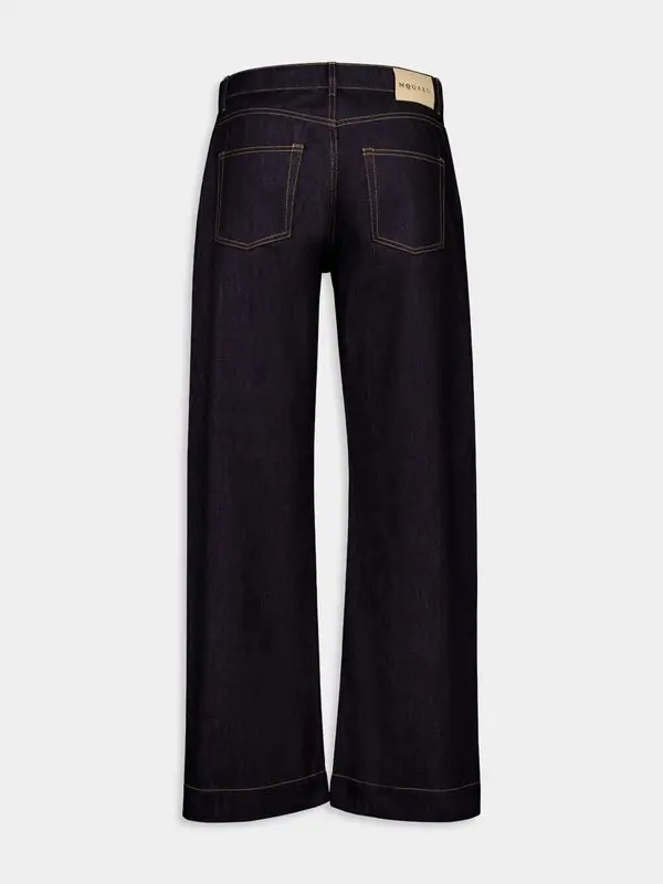 Alexander McQueen Indigo Wide-leg Denim Jeans - Blue
