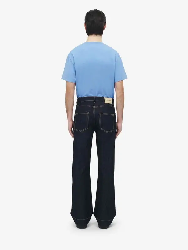 Alexander McQueen Indigo Wide-leg Denim Jeans - Blue