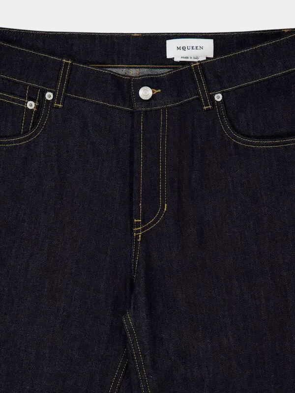 Alexander McQueen Indigo Wide-leg Denim Jeans - Blue