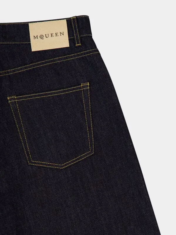 Alexander McQueen Indigo Wide-leg Denim Jeans - Blue