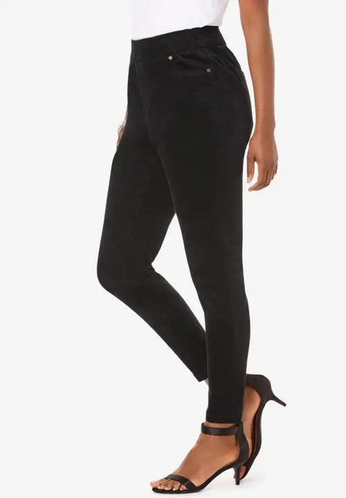 Roaman's Corduroy Leggings - Chocolate