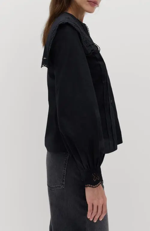 PER UNA BY M&S Broderie Collar Cotton Shirt
