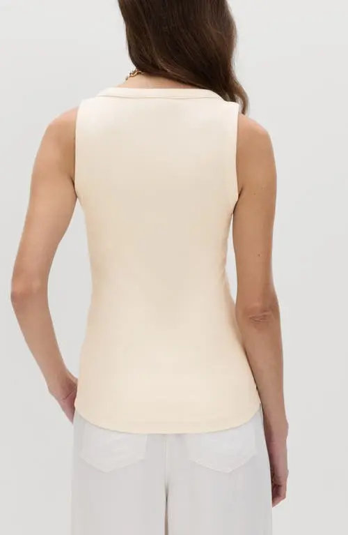 PER UNA BY M&S Ribbed Henley Sleeveless Top