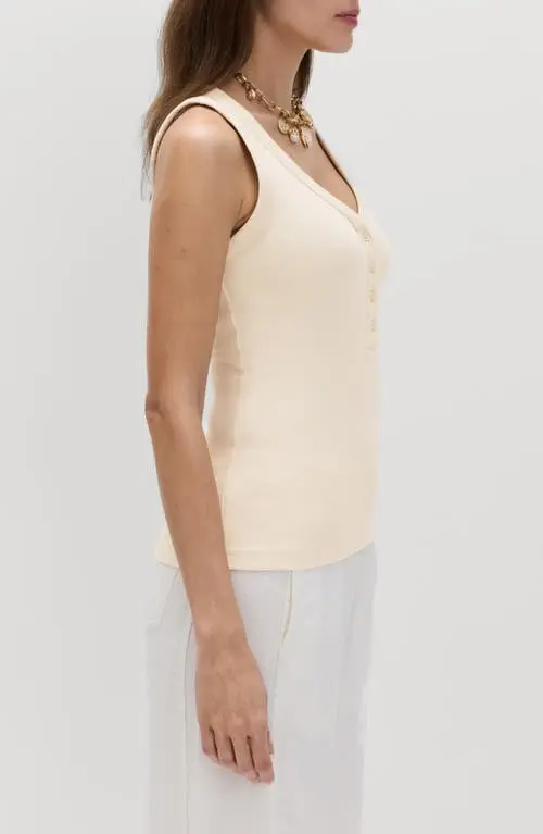 PER UNA BY M&S Ribbed Henley Sleeveless Top
