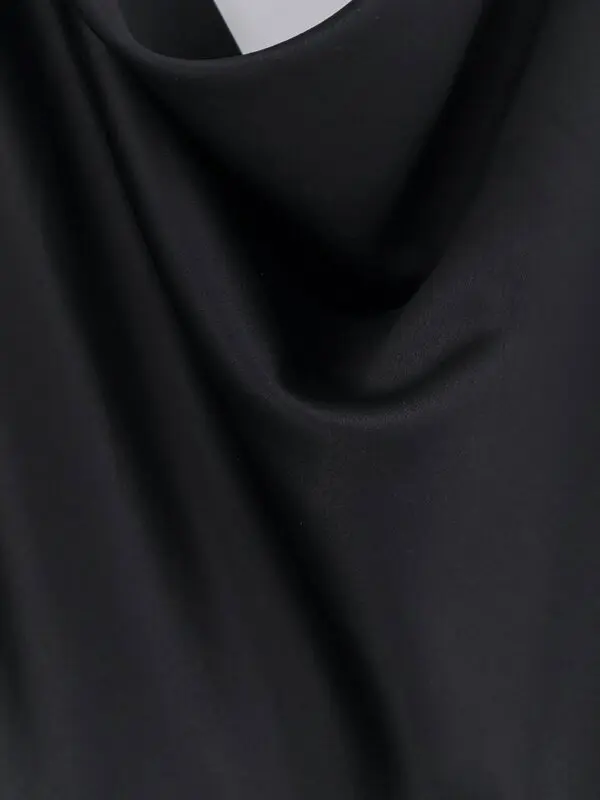 ACTUALEE Satin Long Dress - Black