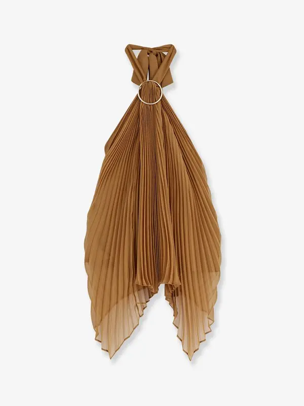 Max Mara Mxevalzer Pleated Top - Brown