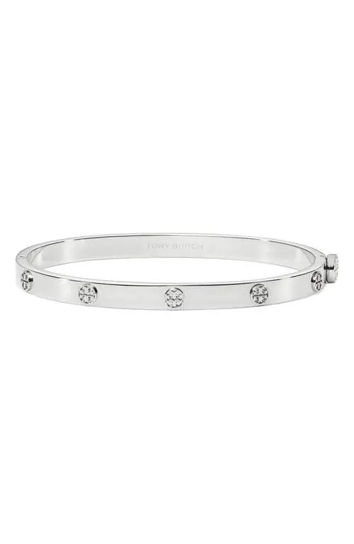 Tory Burch Thin Icon Hinge Bracelet - Tory Silver