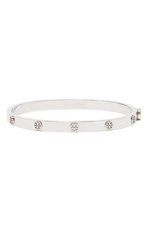 Tory Burch Thin Icon Hinge Bracelet - Tory Silver
