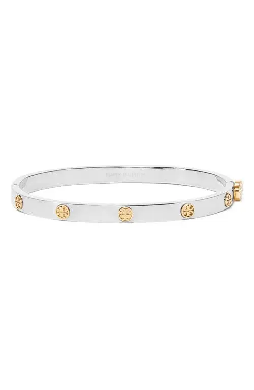Tory Burch Thin Icon Hinge Bracelet - Tory Silver/tory Gold