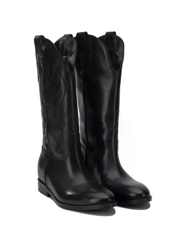 STRATEGIA SHOES Embroidered Leather Boots