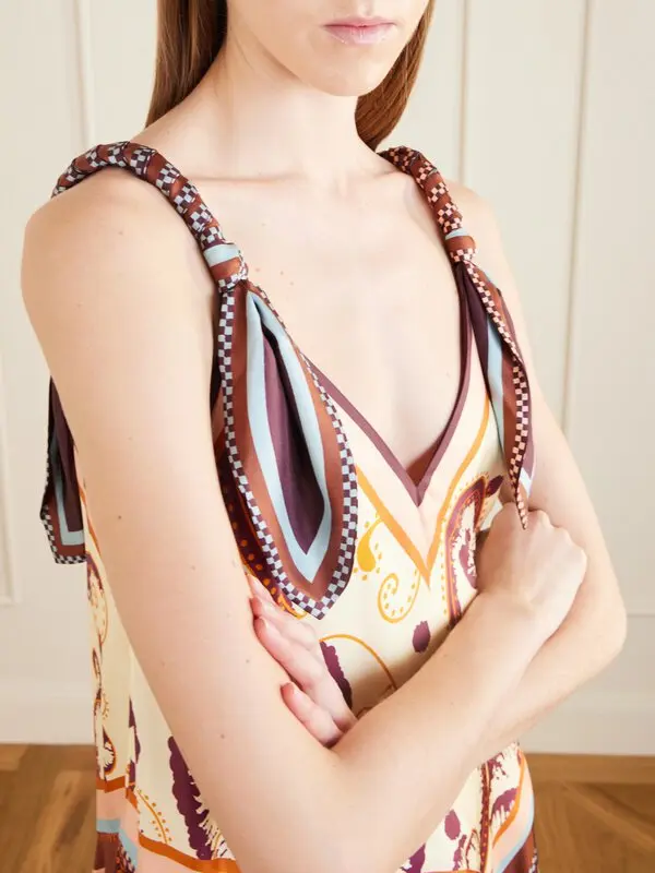 ALEMAIS Wilson Silk Twill Midi Dress