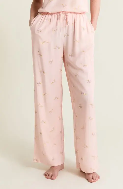 ETAM Plumia Floral Swiss Dot Pajama Pants - Imp Fond Vert