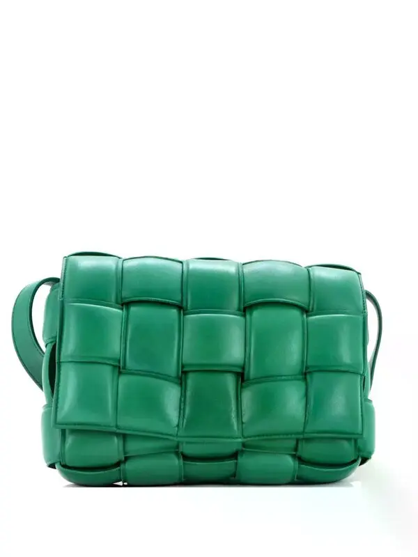 Bottega Veneta Cassette Padded Maxi Intrecciato Leather Crossbody Bag - Green