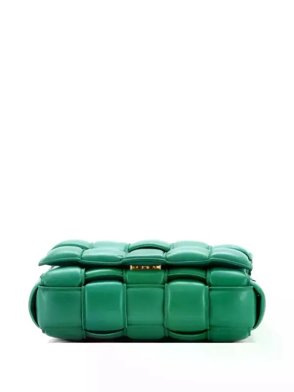 Bottega Veneta Cassette Padded Maxi Intrecciato Leather Crossbody Bag - Green