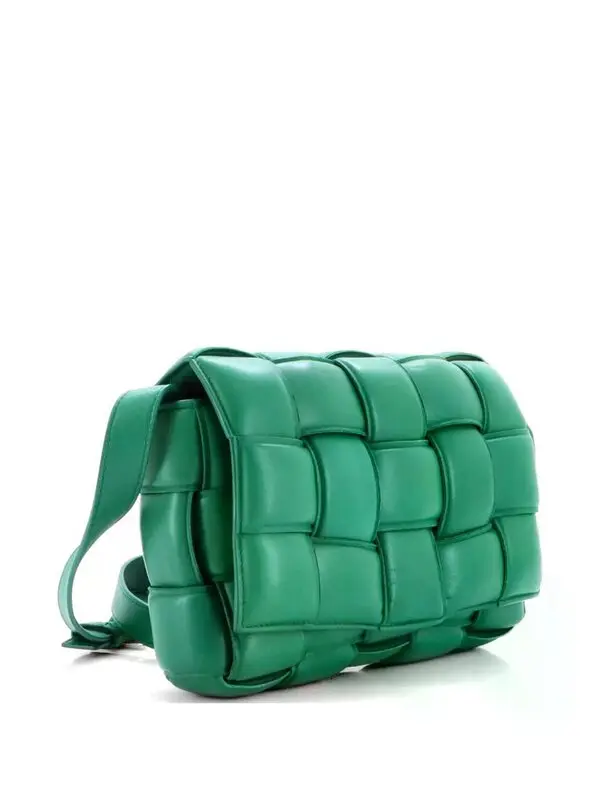 Bottega Veneta Cassette Padded Maxi Intrecciato Leather Crossbody Bag - Green