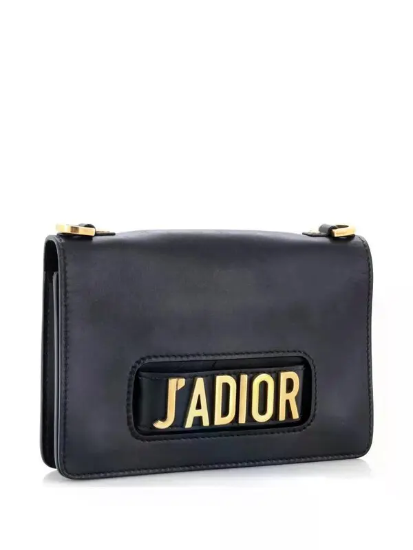 Dior J'adior Flap Bag Leather Medium Crossbody Bag - Black