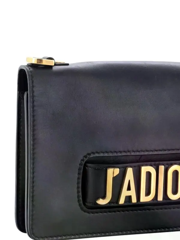 Dior J'adior Flap Bag Leather Medium Crossbody Bag - Black