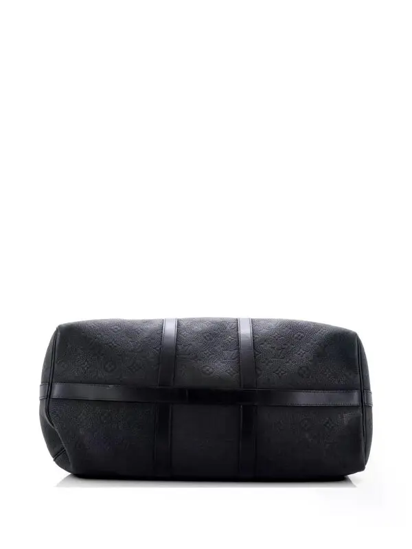 LOUIS VUITTON Keepall Bandouliere 50 Travel Bag Taurillon Monogram Leather - Black