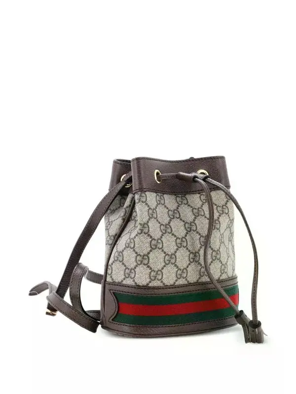 Gucci Ophidia Gg Coated Canvas Mini Bucket Bag - Brown