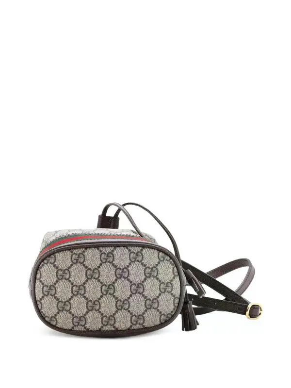Gucci Ophidia Gg Coated Canvas Mini Bucket Bag - Brown