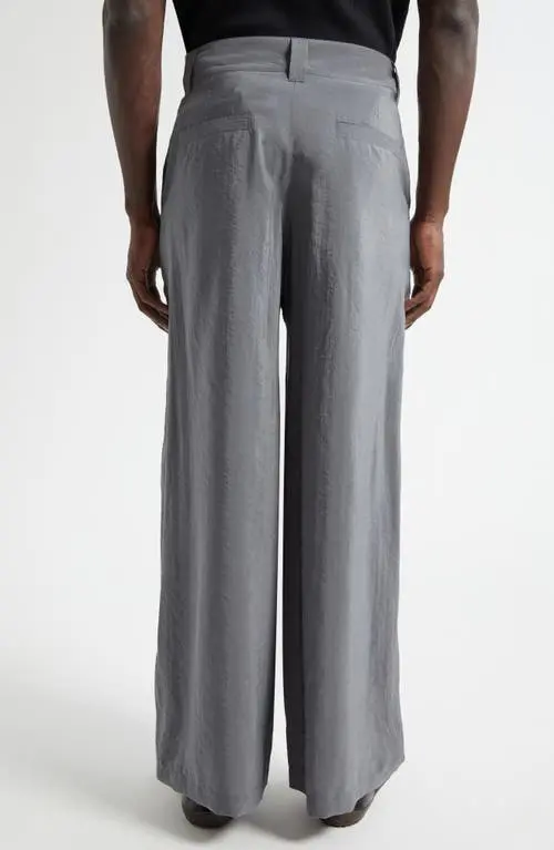 LEMAIRE High Waist Silk Blend Trousers - Aluminium