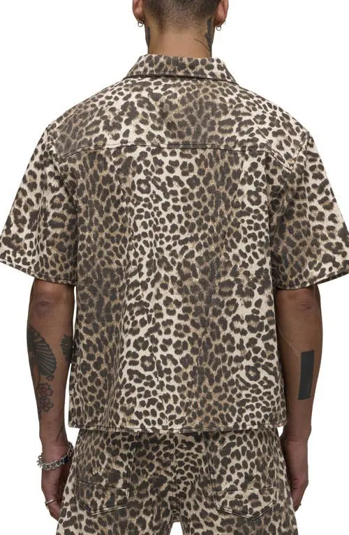 Hudson Jeans Rex Oversize Short Sleeve Cotton Poplin Button-up Shirt
