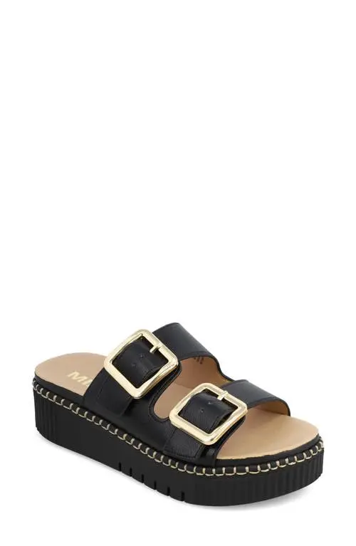 Mia Jacinta Buckle Strap Platform Sandals - Black