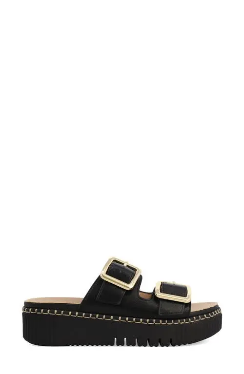 Mia Jacinta Buckle Strap Platform Sandals - Black