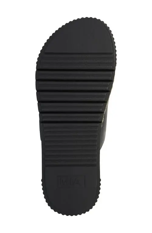 Mia Jacinta Buckle Strap Platform Sandals - Black