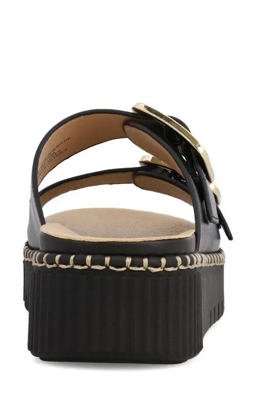 Mia Jacinta Buckle Strap Platform Sandals - Black
