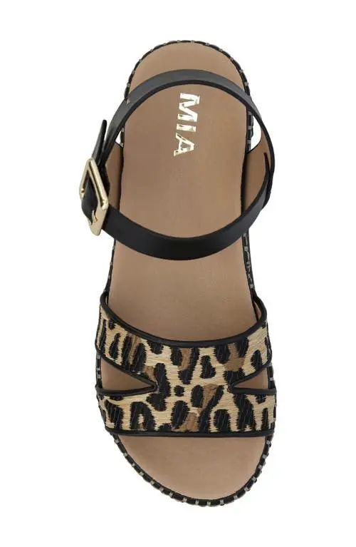 Mia Jaiden Ankle Strap Sandal - Leopard/black