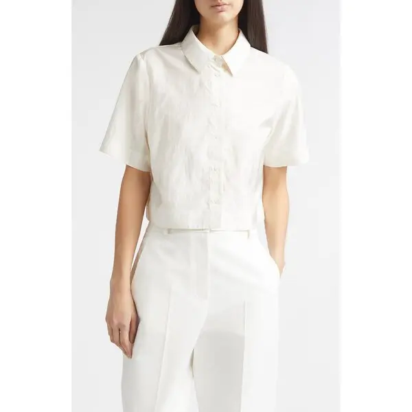 Partow Tilden Crop Short Sleeve Button-up Shirt