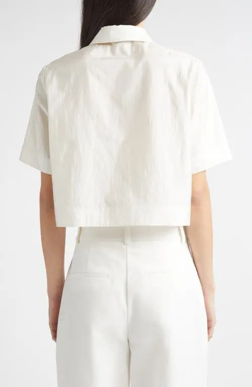 Partow Tilden Crop Short Sleeve Button-up Shirt