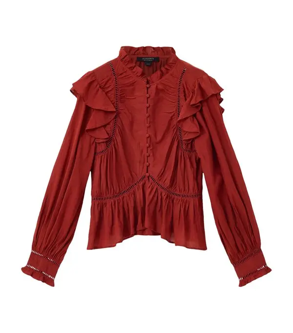 ALLSAINTS Lima Ruffled Blouse