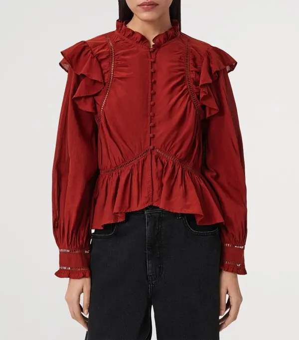 ALLSAINTS Lima Ruffled Blouse