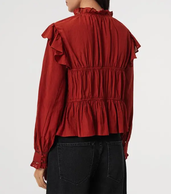 ALLSAINTS Lima Ruffled Blouse