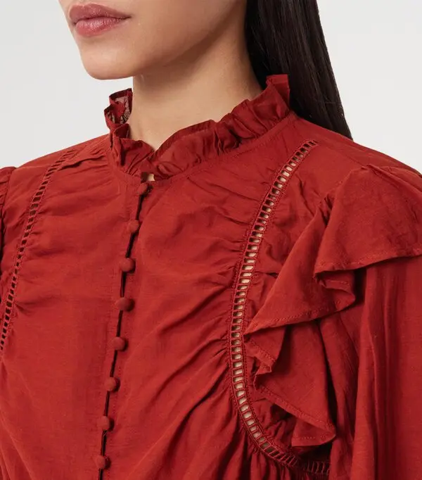 ALLSAINTS Lima Ruffled Blouse