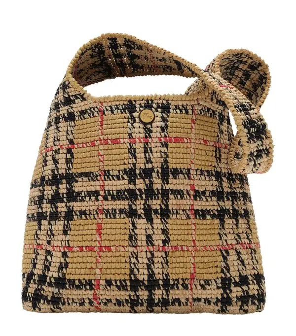 Burberry Margate Raffia Shoulder Bag - Neutral