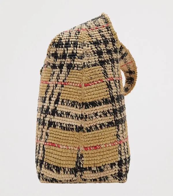Burberry Margate Raffia Shoulder Bag - Neutral