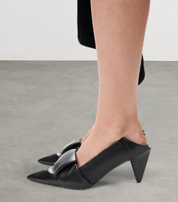 Loewe Leather Origami Flap Back Pumps - Black