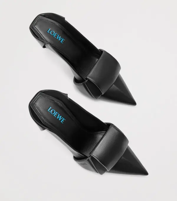 Loewe Leather Origami Flap Back Pumps - Black