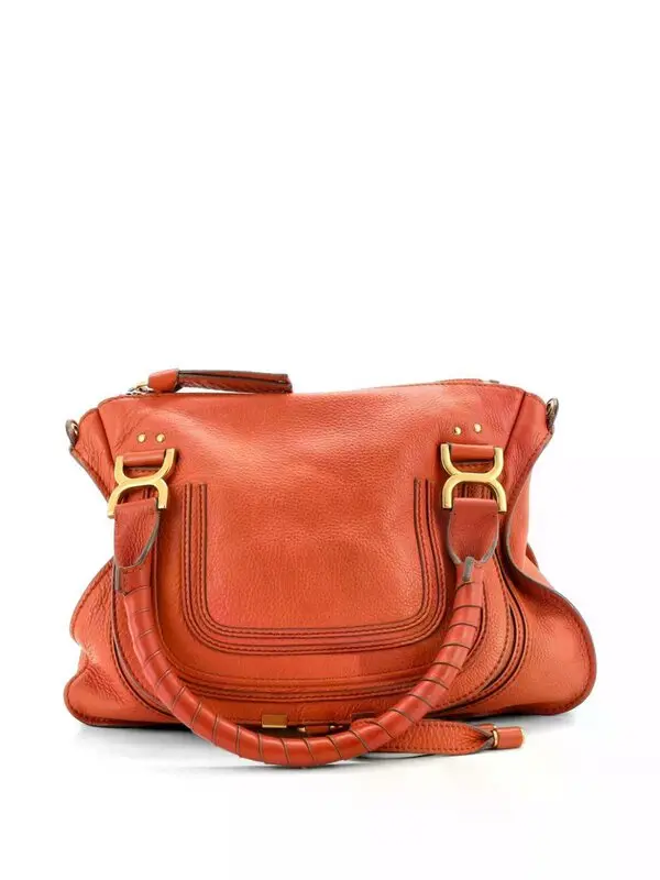 Chloé Marcie Leather Medium Satchel - Orange