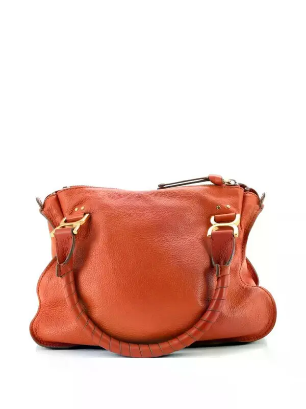 Chloé Marcie Leather Medium Satchel - Orange