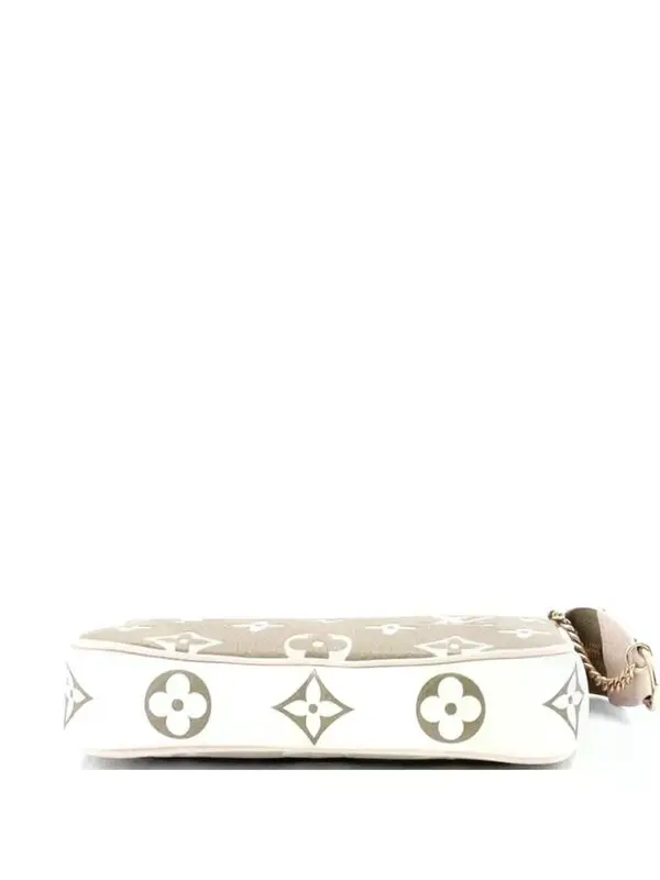 LOUIS VUITTON Pochette Accessoires Spring In The City Monogram Empreinte Leather Mini Clutch - Green