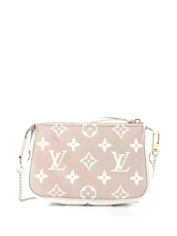 LOUIS VUITTON Pochette Accessoires Spring In The City Monogram Empreinte Leather Mini Clutch - Green