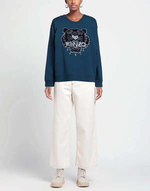 Kenzo Cotton-blend French Terry Sweatshirt - Blue