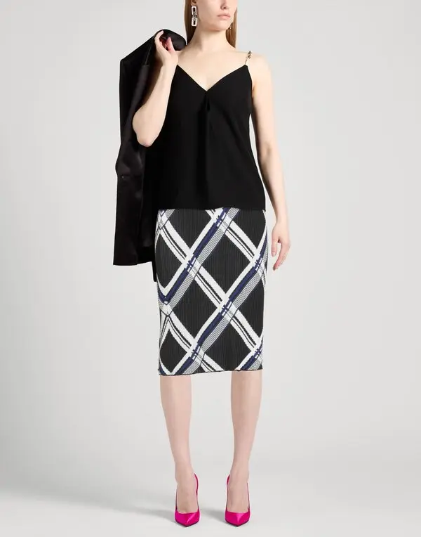 Burberry Tartan Knit Midi Skirt