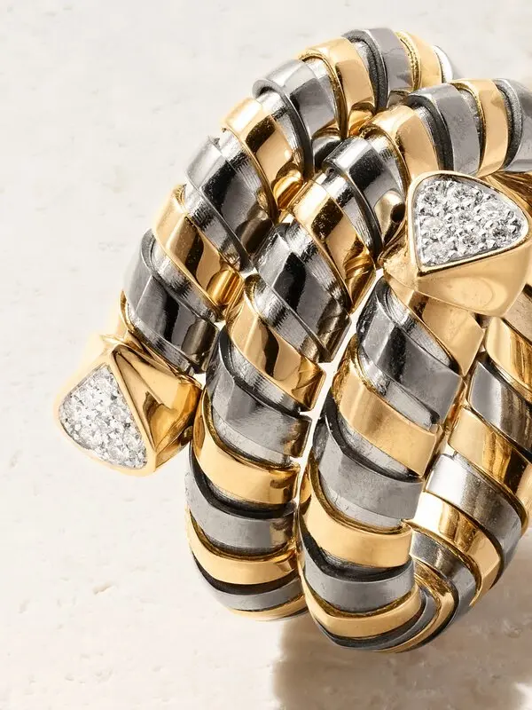 Marina B Trisola 18-karat Diamond And Titanium Ring