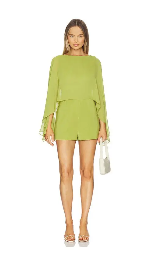 Line & Dot Fond Romper - Green